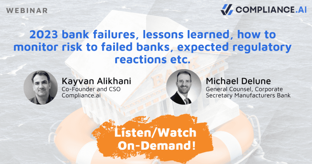 Compliance.ai webinar breaking down 2023 Bank failures, and how to ...